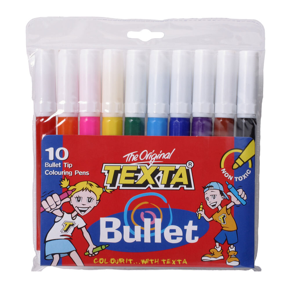 3x 10pc Texta Bullet Tip Colouring Pens - Online | KG Electronic