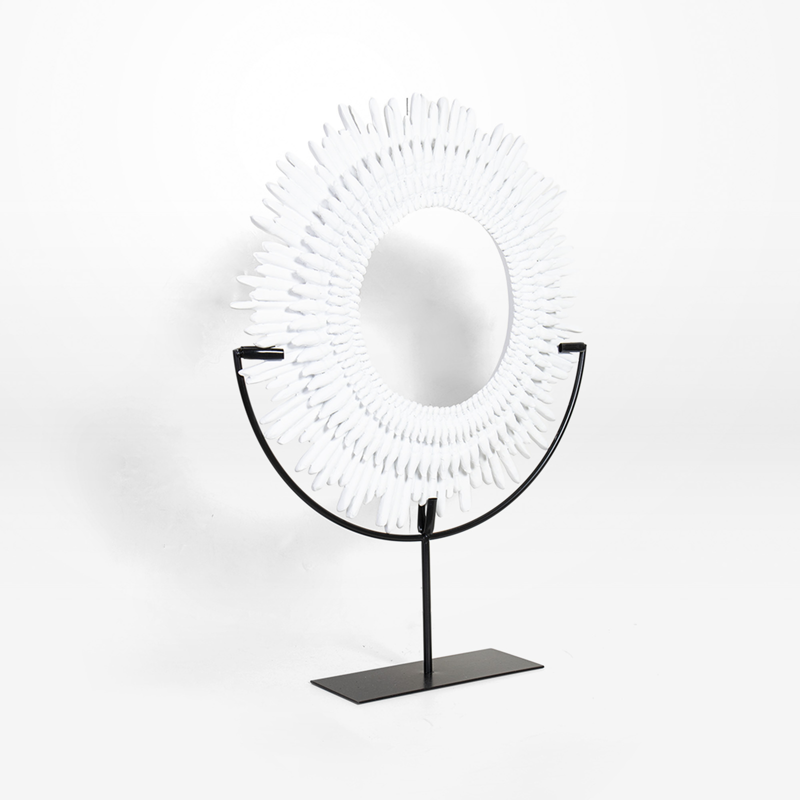 DWBH Resin 50x64cm Table Decor Stone Look Disc On Ombre Metal Stand ...