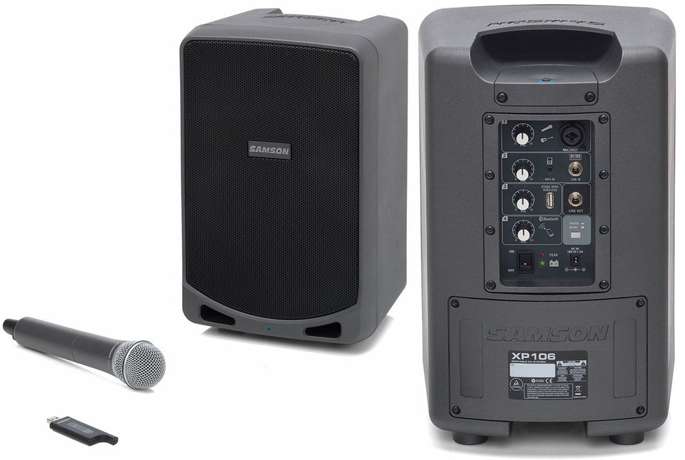 Samson Expedition XP106w PA/Amp Bluetooth 20hrs Wireless Speaker System ...