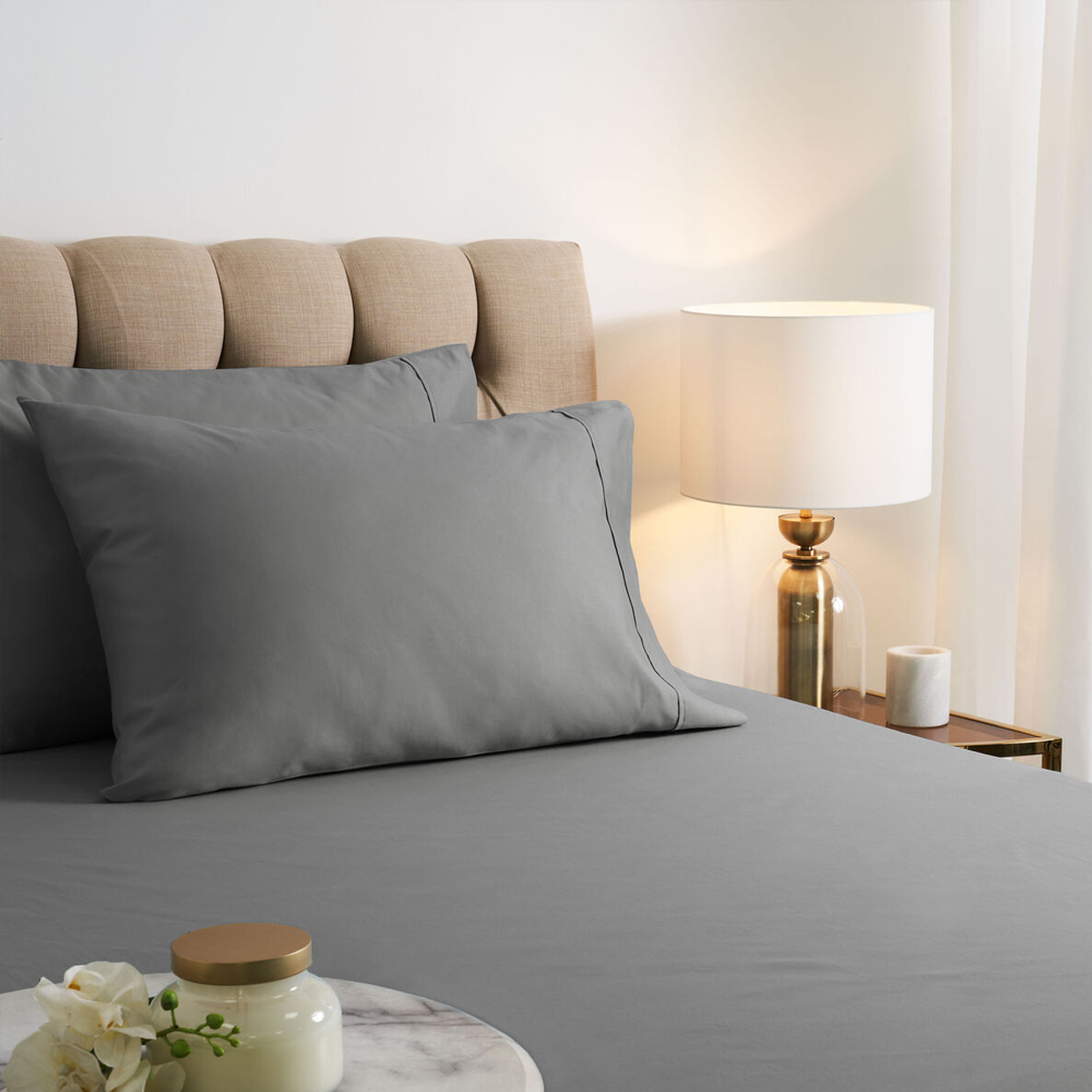 Sheraton Luxury Maison Super King Bed Cotton 1000TC Fitted Sheet Pewter ...