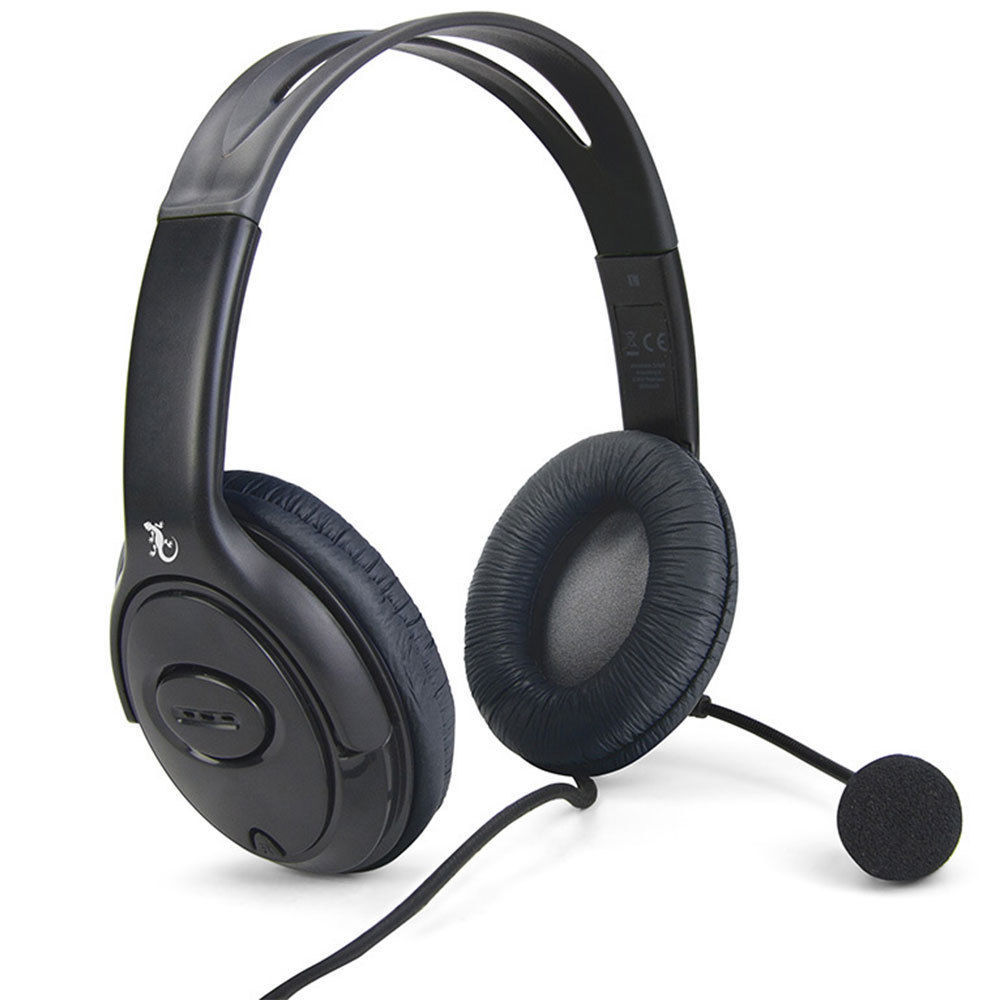Gecko Pro Stereo Headset w/ Mic Arm Adjustable Gaming Headphones Laptop ...