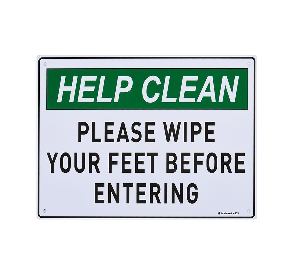 Please Wipe Your Feet Before Entering Medium Sign 200x300x1mm ...