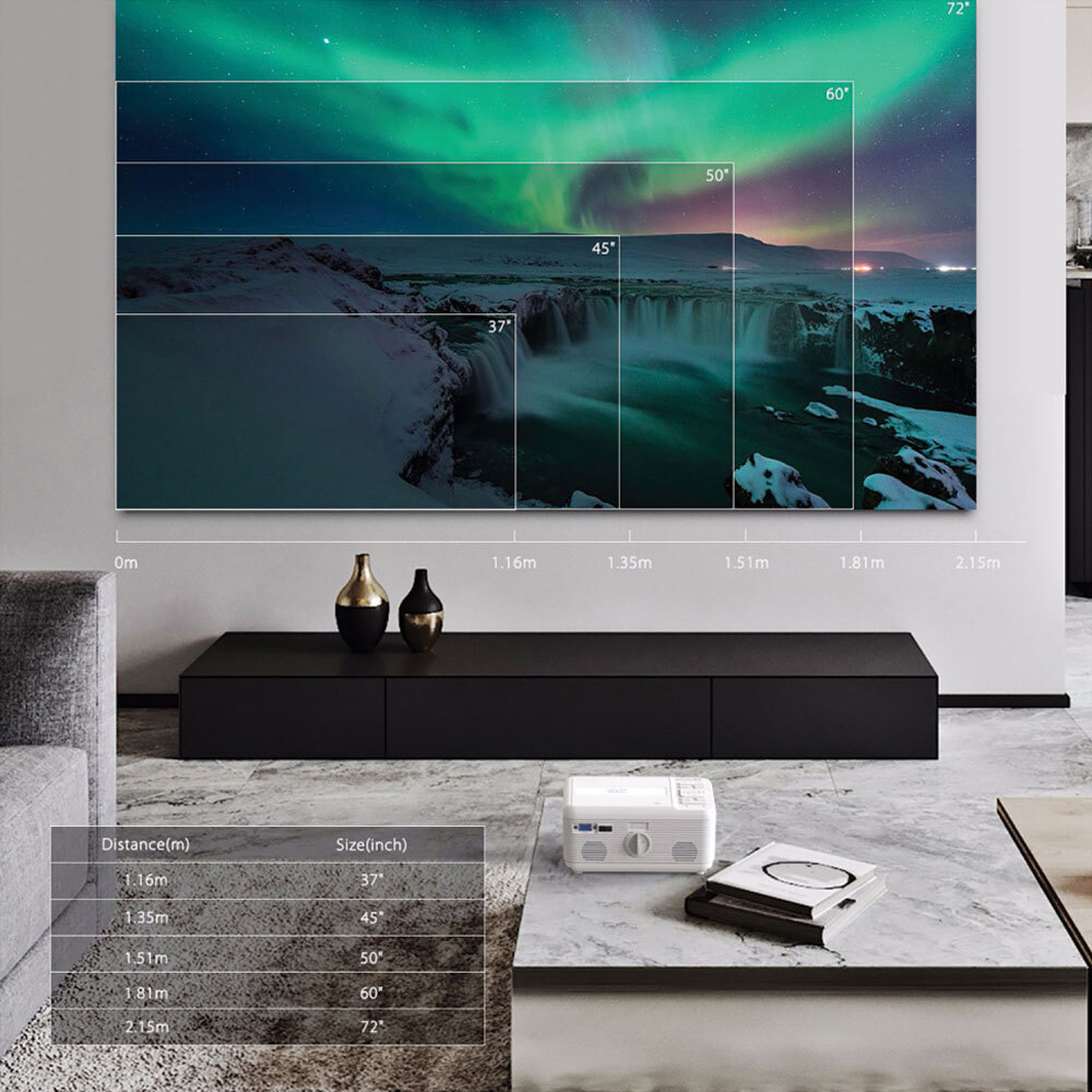 Laser 720P HD DVD Player/Wi-Fi Casting Projector White PJT-DVDHD-906 ...