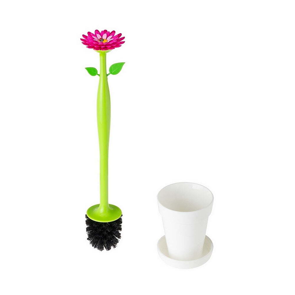 Vigar Flower Power Toilet Brush w/ Canister Set - White - Online | KG ...