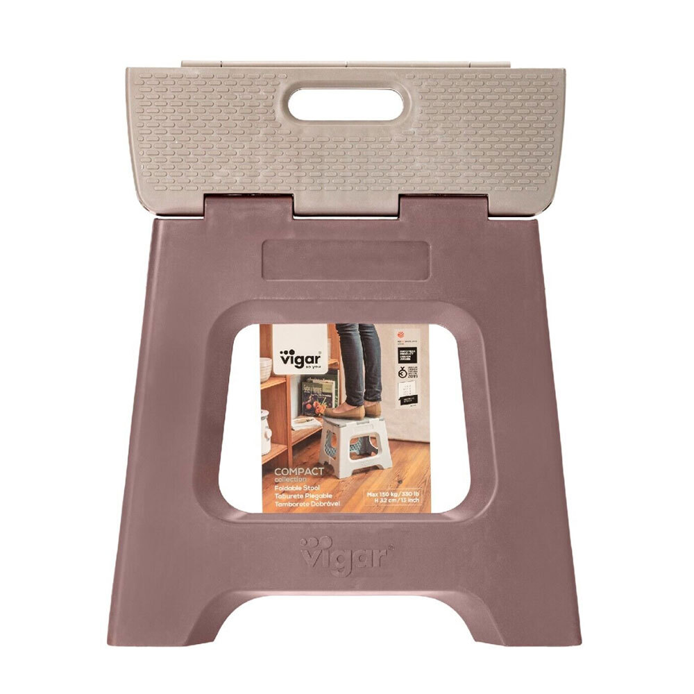 Vigar Compact Foldable 32cm Plastic Step Stool - Raisin in the Sun ...