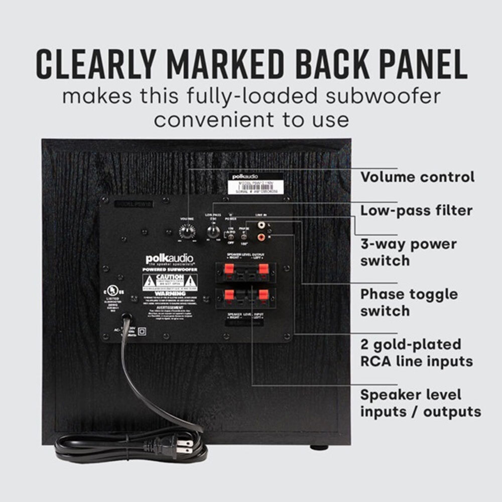 Polk PSW10 M Series Subwoofer - Black - Online | KG Electronic