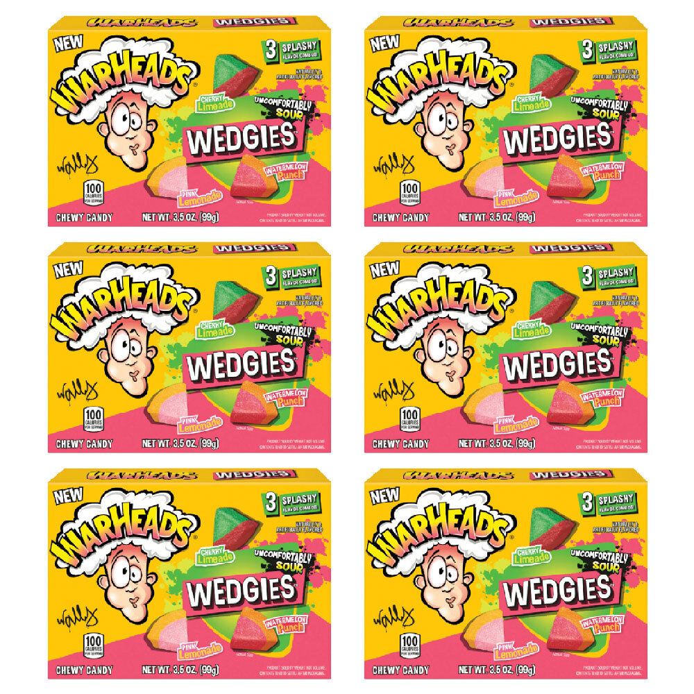 6PK Warheads Wedgies Assorted Flavour Chewy Candy 99g Theatre Box - Online | KG Electronic