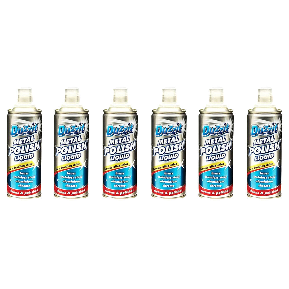6PK Duzzit Metal Polish Liquid Metal Cleaner Brass/Stainless 120ml ...