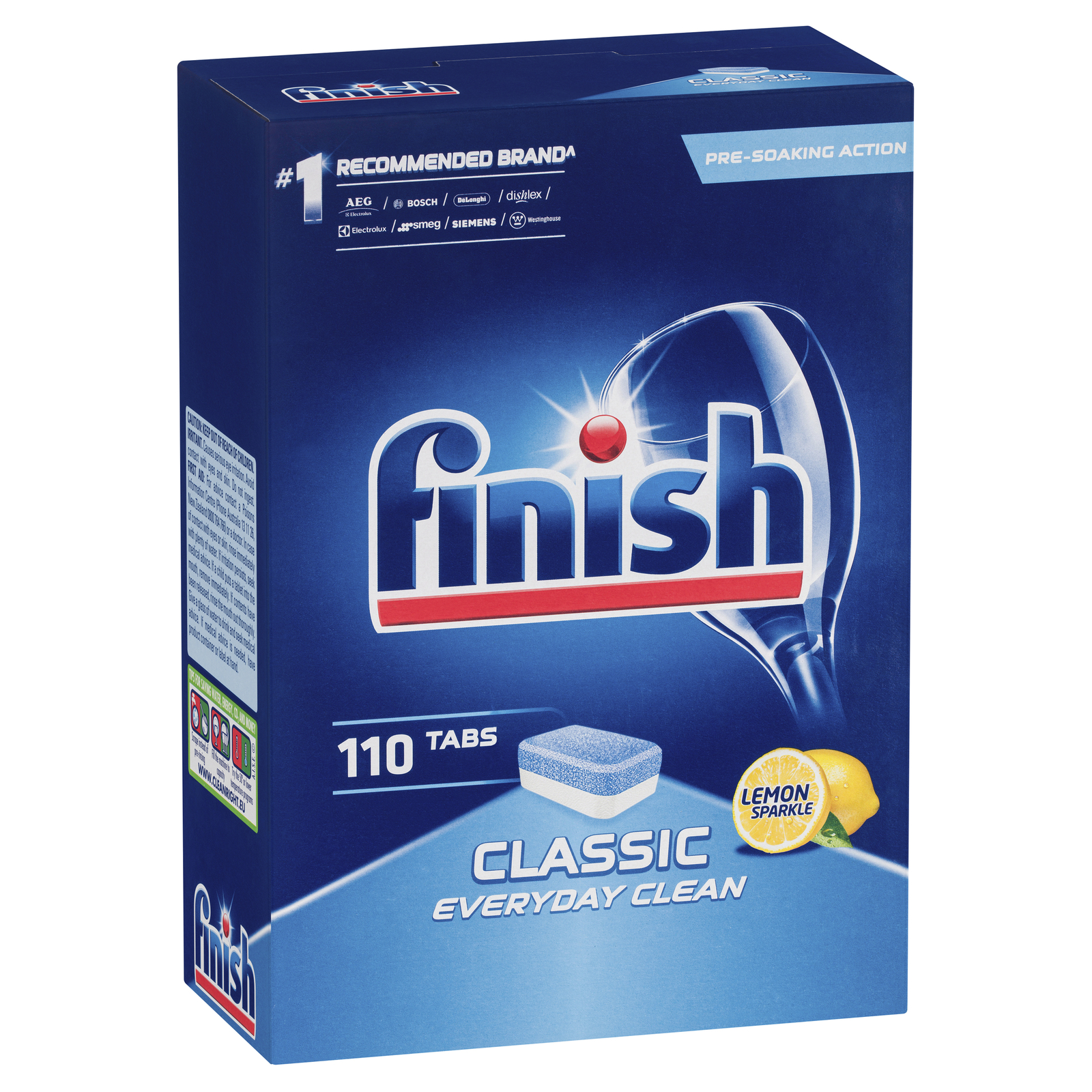 Finish Lemon Classic Pack 110 Tabs Tablets for Dishwashing Dishwasher ...