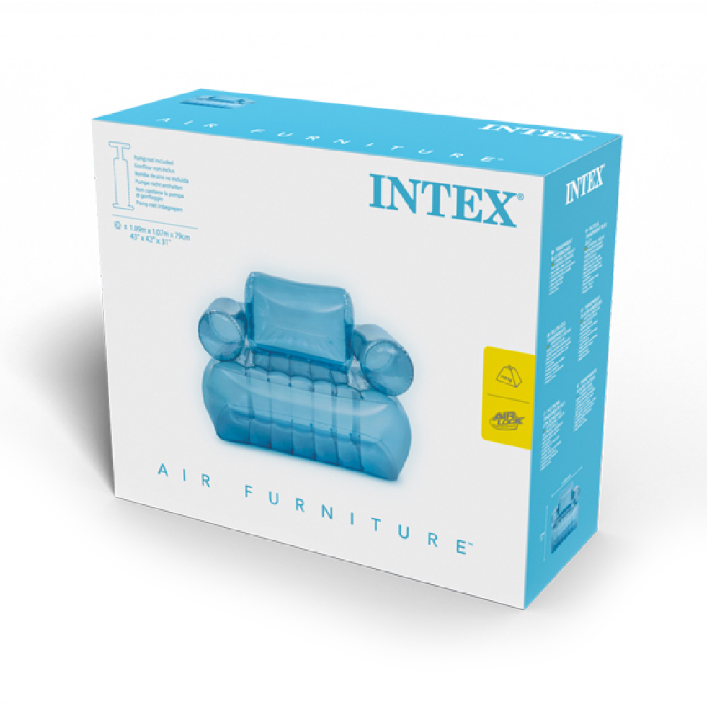 Intex Transparent Armchair Inflatable Lounge Chair 109cm - Blue ...