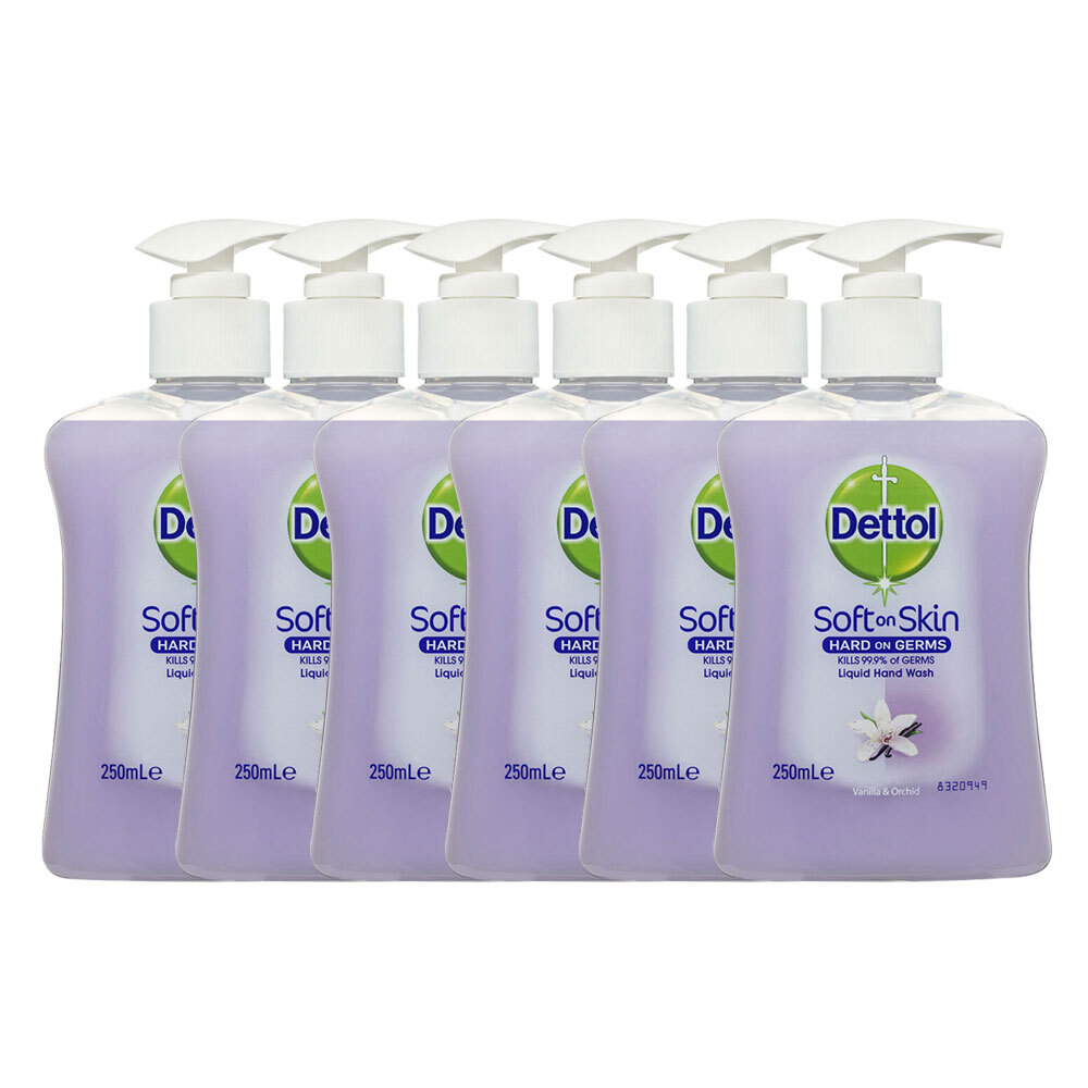 6PK Dettol 250ml Soft on Skin Liquid Hand Wash - Vanilla & Orchid ...