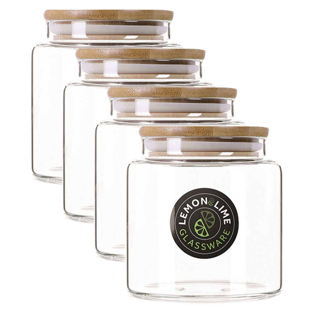 4PK Lemon And Lime Camden Glass Jar Bamboo Lid 570ml - Online | KG ...