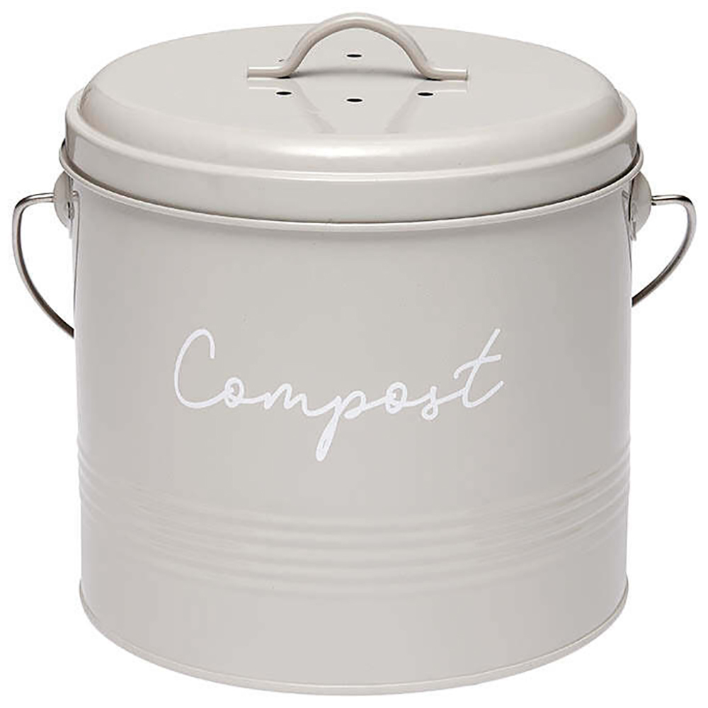 Ladelle Enamel Eco Kitchen Scraps Compost Bucket with Filter White for ...