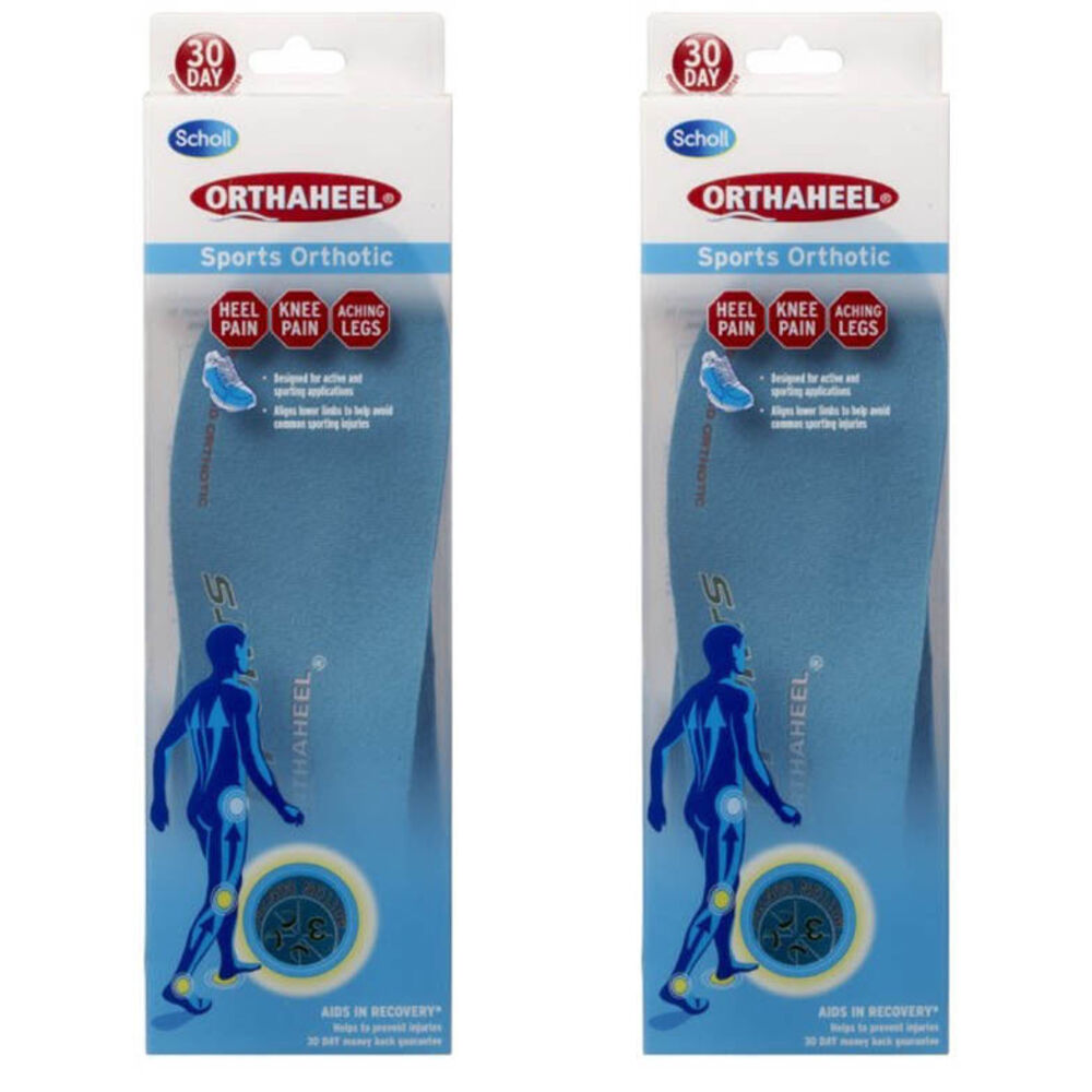 2pk XXS Scholl Orthaheel Sport Orthotics Insoles Feet Support Men 1-3 ...