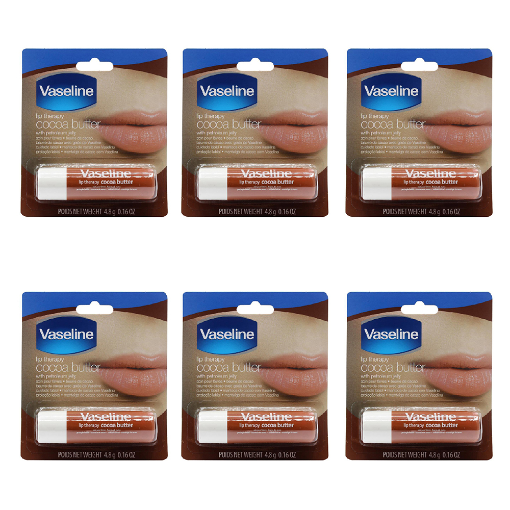 6PK Vaseline Lip Therapy 4.8g Cocoa Butter w/ Petroleum Jelly Stick - Online | KG Electronic