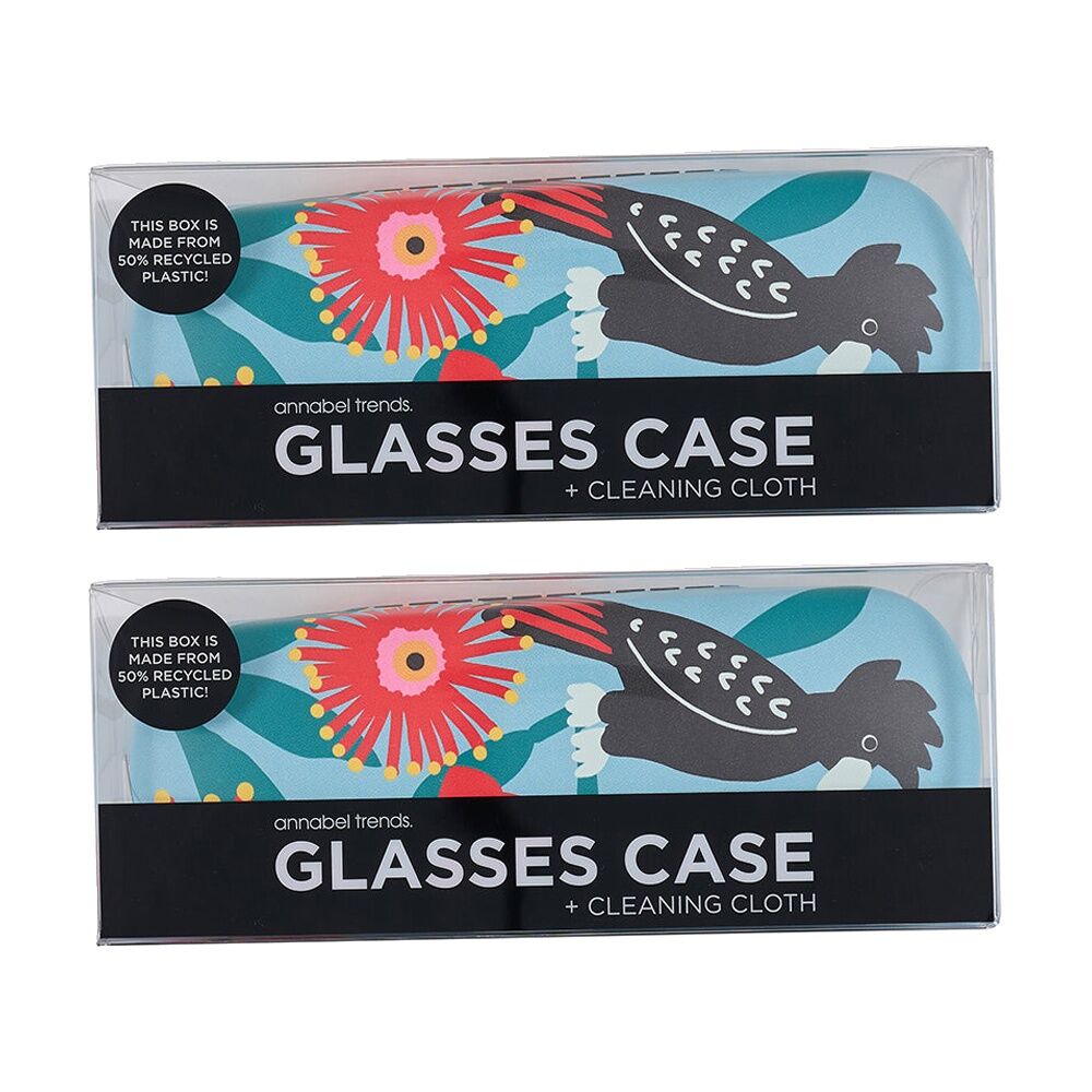 2PK Annabel Trends Glasses Case Combo W/ Matching Cloth 15x6cm Black ...
