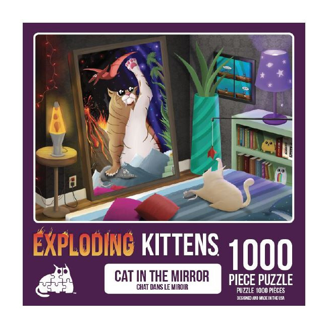 1000pc Exploding Kittens Cats in the Mirror Puzzle 49x68cm - Online ...