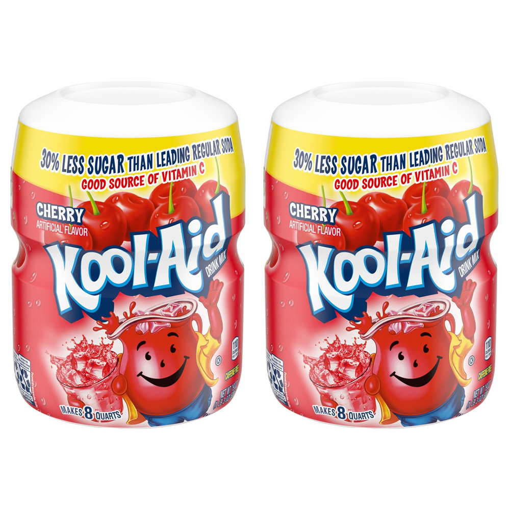 2PK Kool Aid 538g Sugar Cherry Flavoured Drink Mix Tub Instant Powder ...