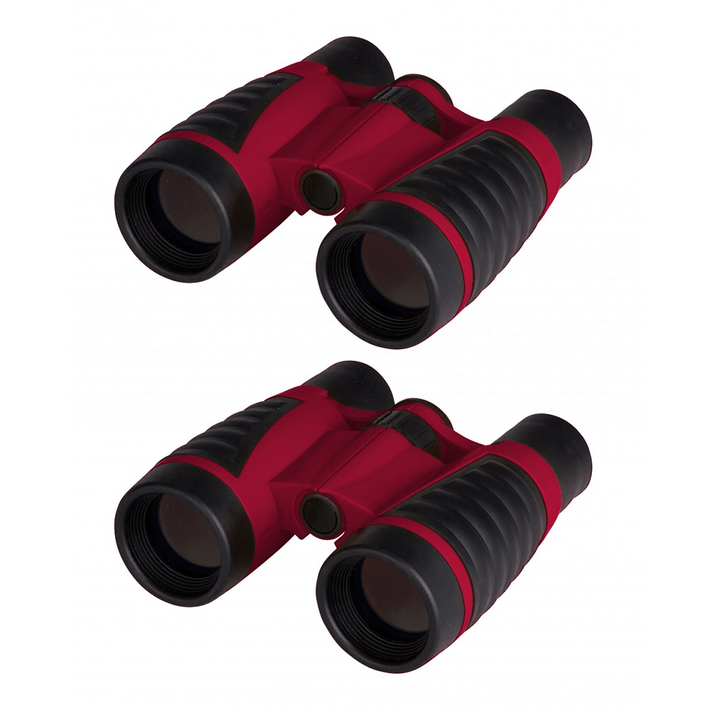 2PK Laser Kids Rubberised Pocket Binoculars w/ Carry Pouch Red - Online ...