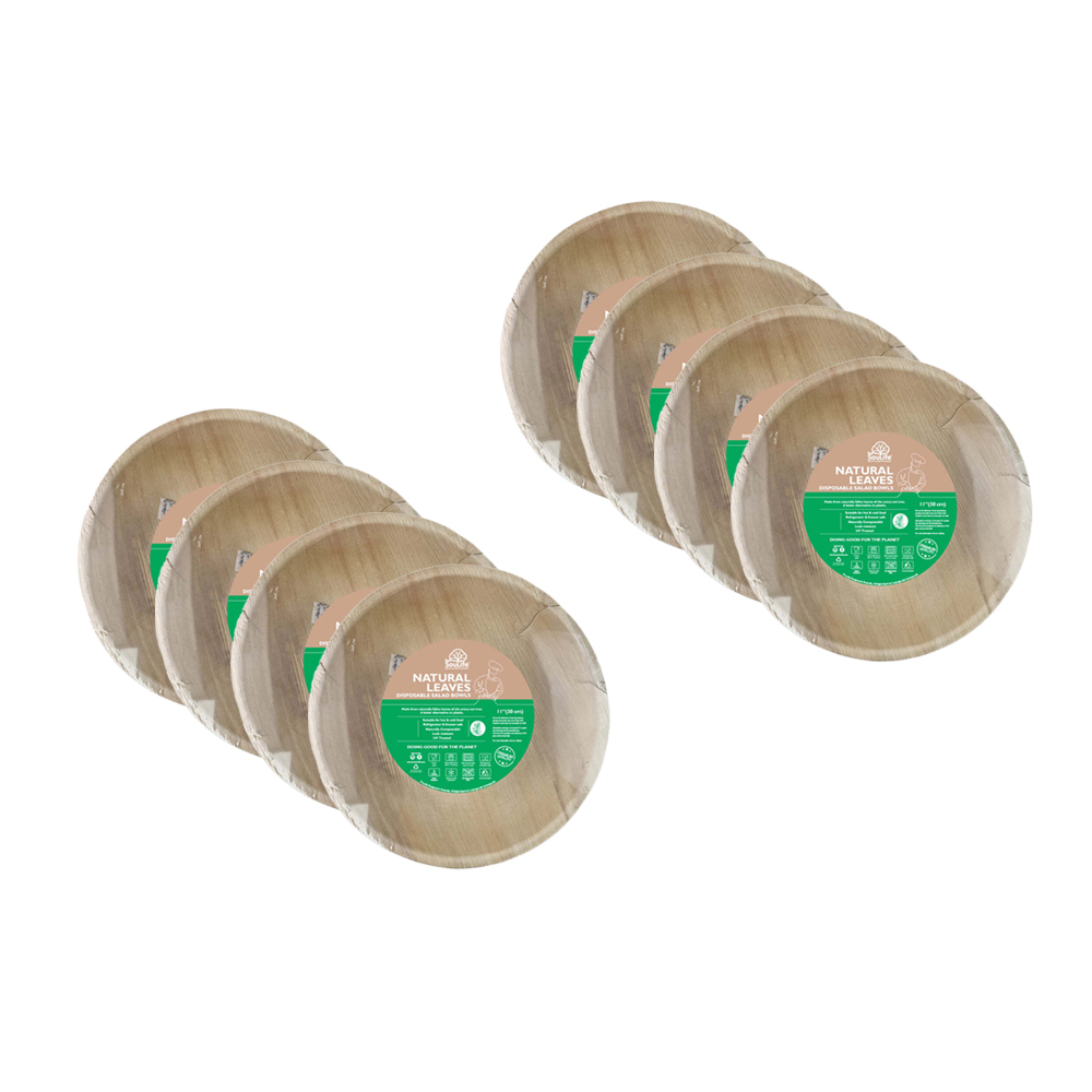 8x 9pc EcoSouLife Areca Nut Leaf Salad Bowls Tableware 30cm - Online ...