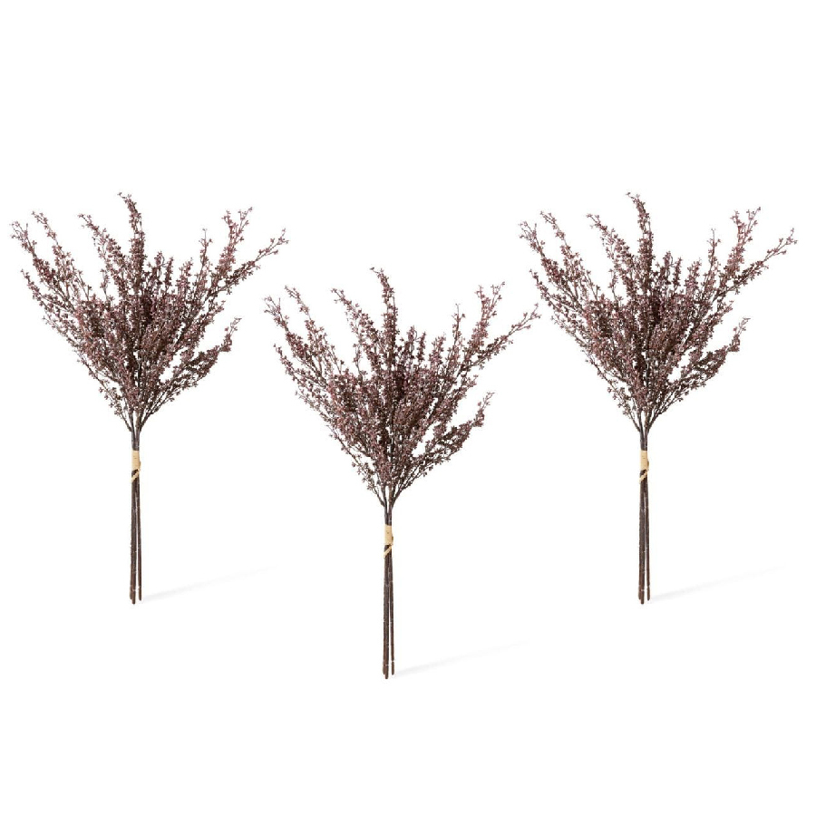 3PK E Style Artificial 61cm Plastic Heather Decor Bundle - Dark Mauve ...