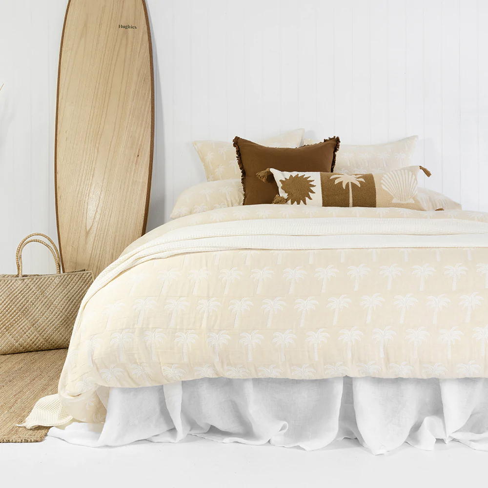 Bambury Oasis Queen Size Bed Cotton Quilt Cover w/ 2x Pillowcases Set ...