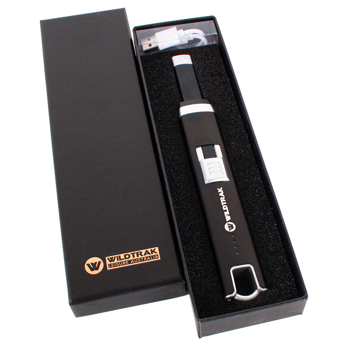 Wildtrak 20cm Rechargeable USB Arc Lighter w/ Retractable Tip - Black ...