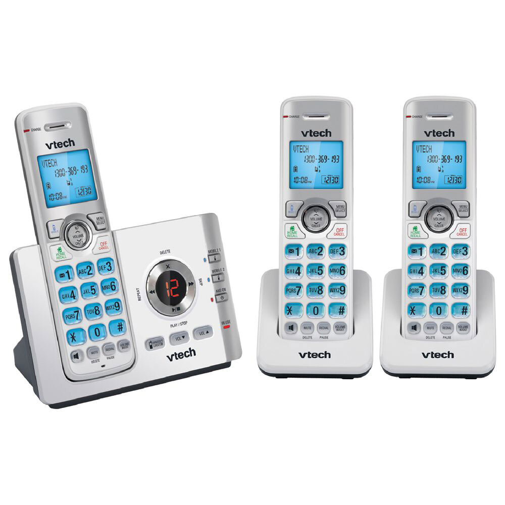 Vtech 17550 Triple Handset Dect6.0 Cordless Phone w/ MobileConnect ...