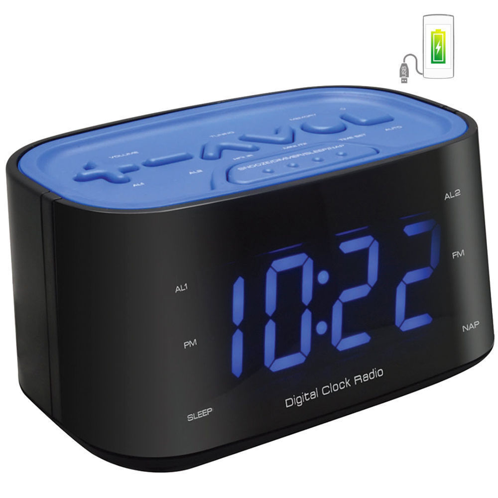 FM Radio Dual Alarm Clock/Large Big LED Digital Display Number/Charger ... FM Radio Dual Alarm Clock/Large Big LED Digital Display Number/Charger ...