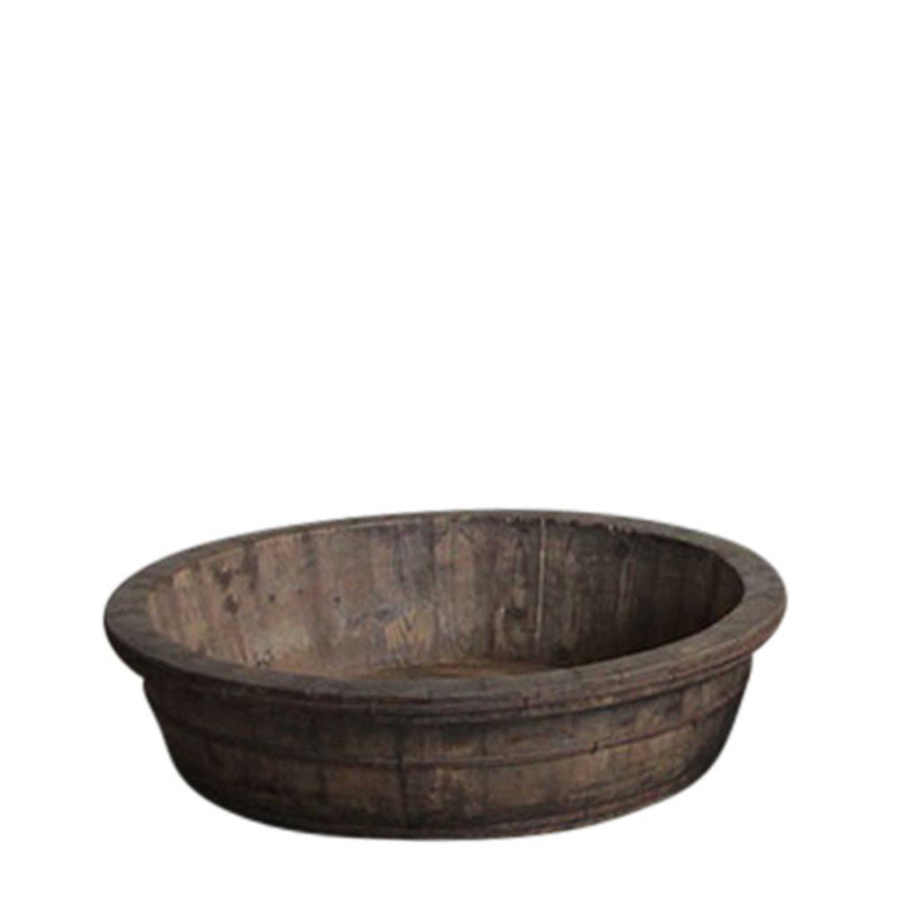 Belle Wooden Basin Round 60x18cm Home Display Decor - Natural - Online ...