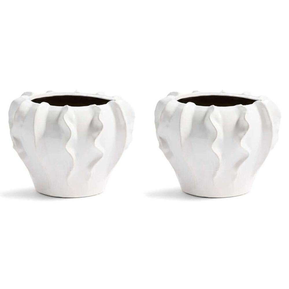 2PK Belle Ursula Ceramic Decorative Pot Planter Small 12x12cm - White ...