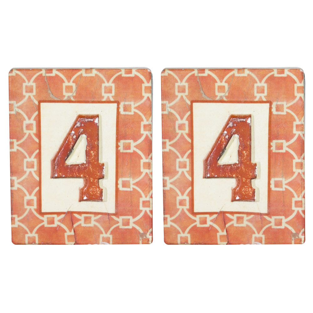 2x DWBH #4 House Number Tile 8x6cm Sign Plaque - Orange - Online | KG ...