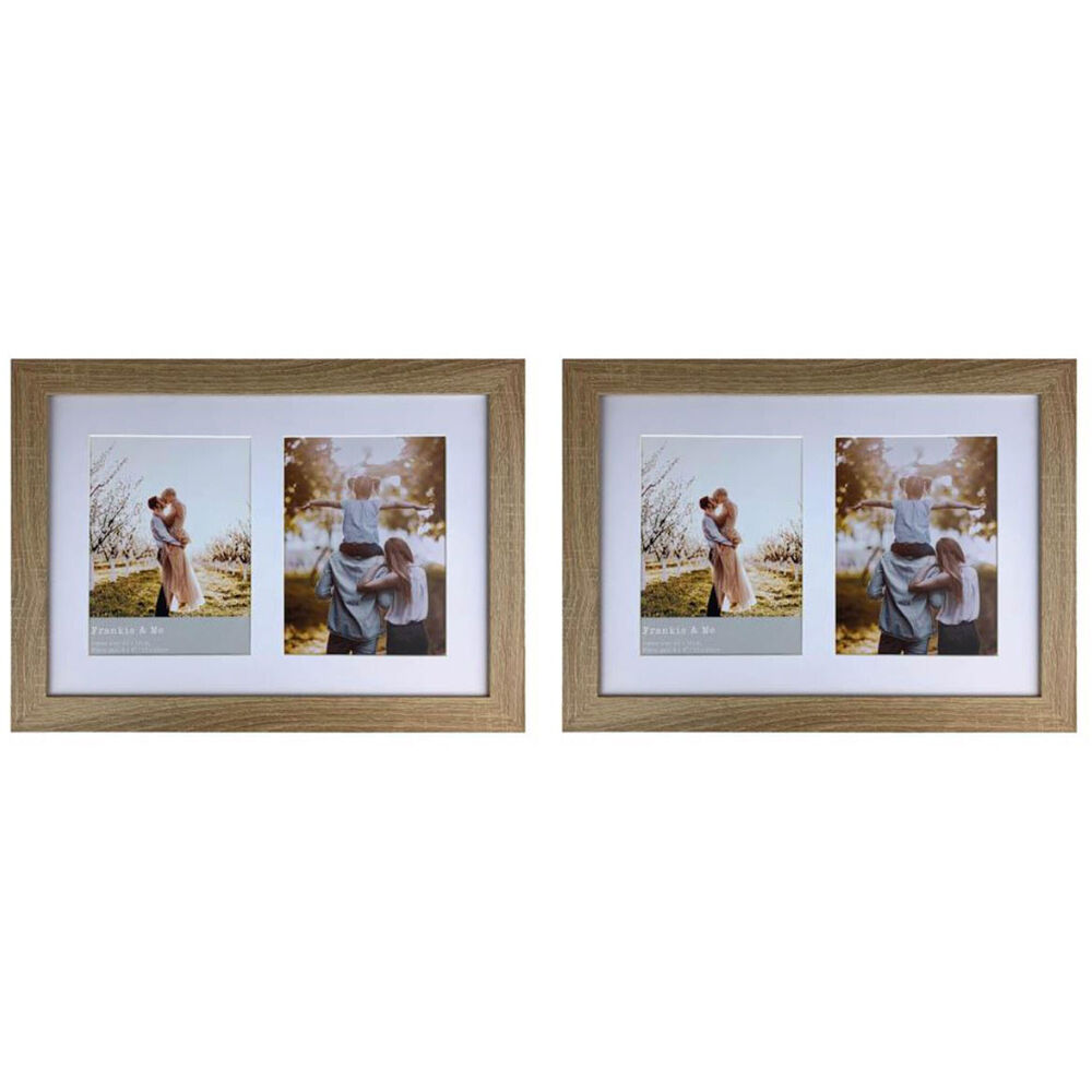 2PK Frankie & Me Wooden Collage 6x8'' Double Picture Frame Home/Office ...