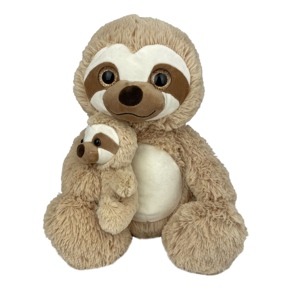 Momoko Parent Baby Sloth Animal Stuffed Doll Kids Soft Plush Toy 35cm ...