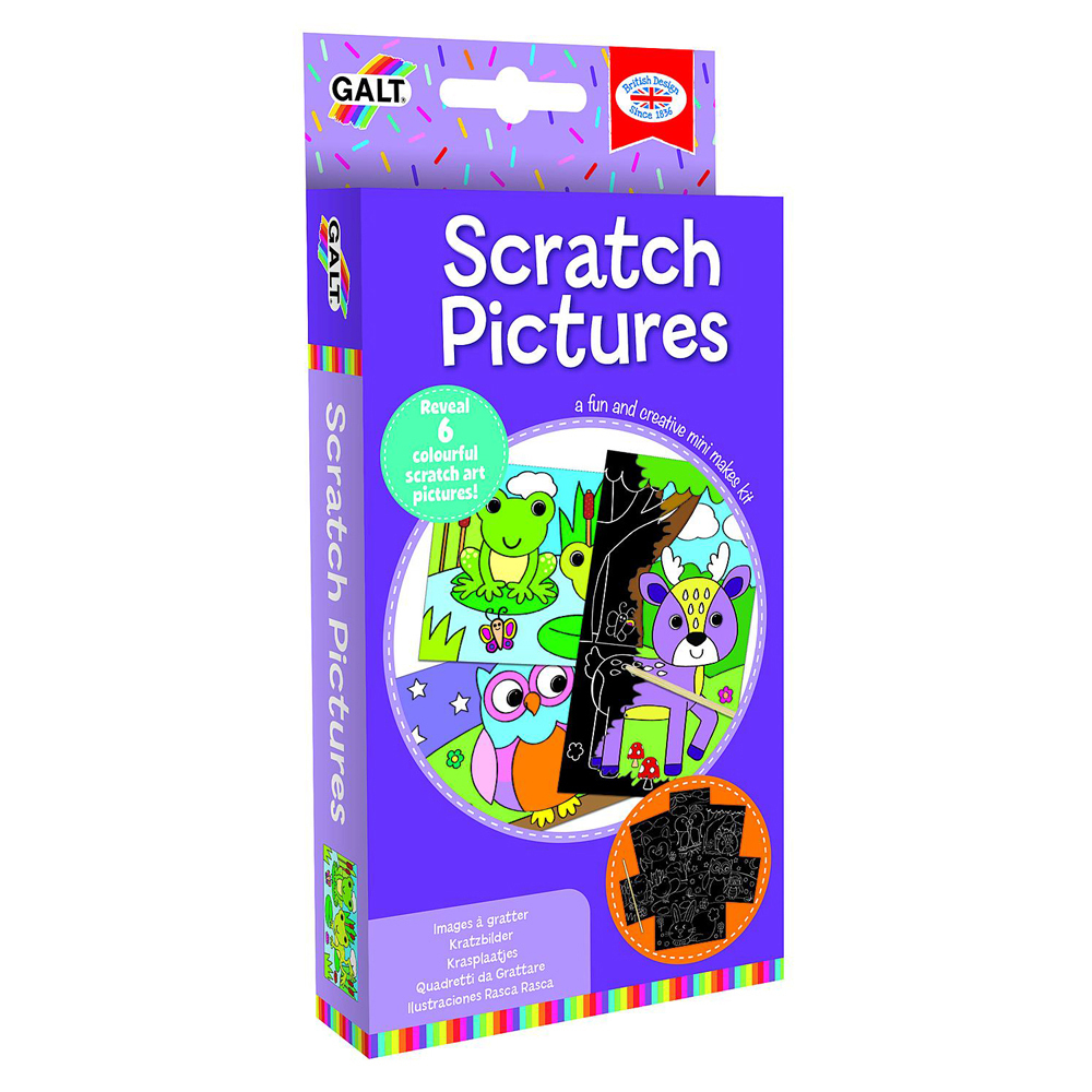 Galt Mini Makes Scratch Pictures Kids/Childrens Activity Kit Toy 5y ...