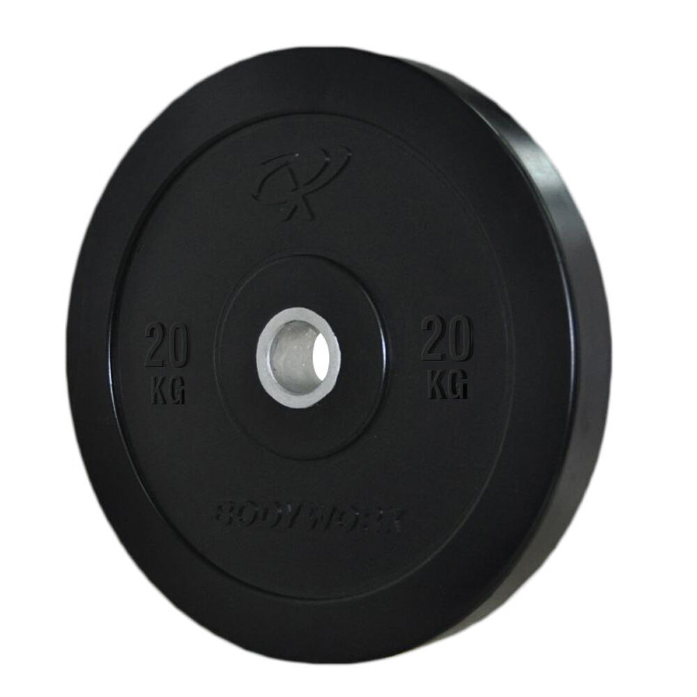 Bodyworx Bumper Plate Weight Lift Home Gym Workout Exercise 20kg Black ...