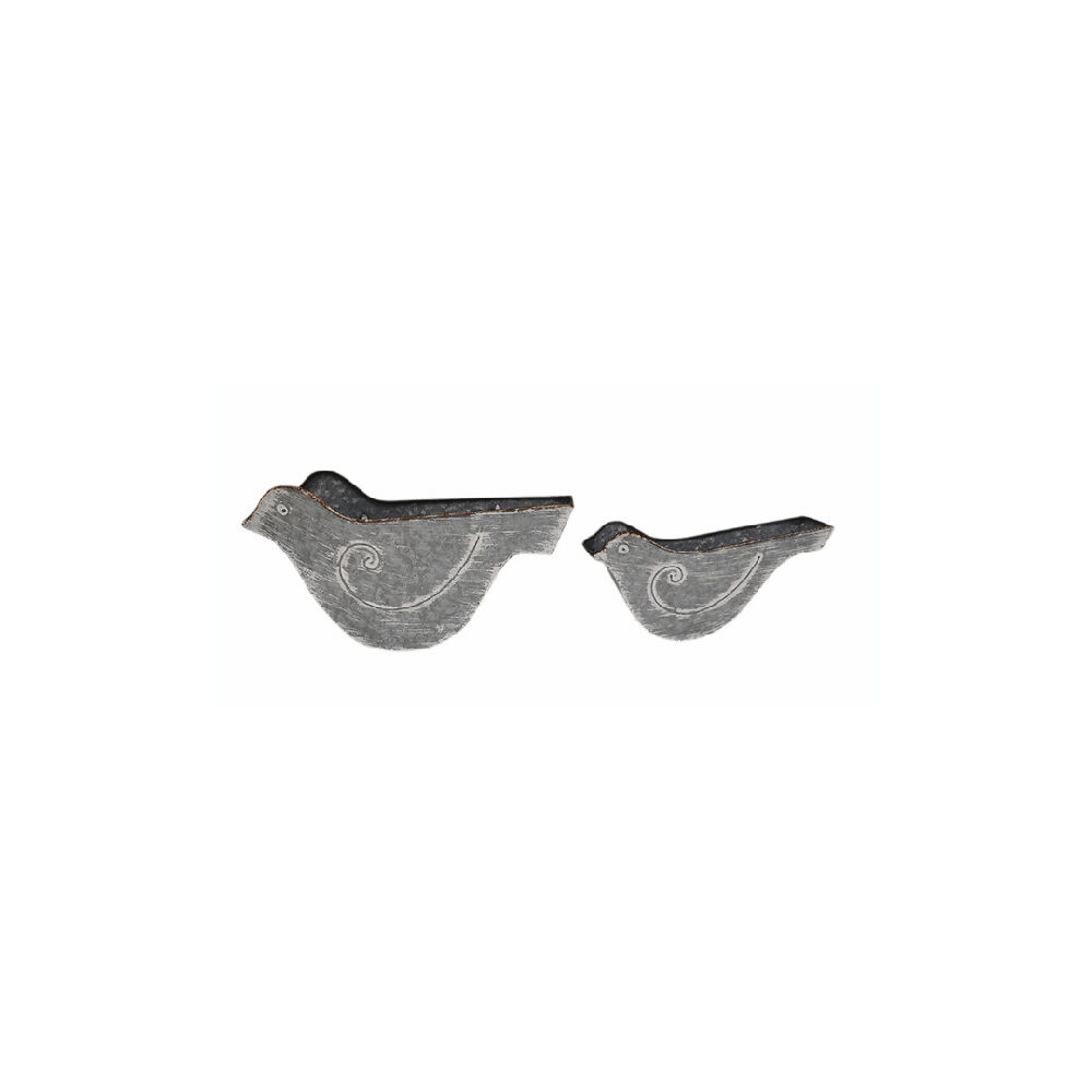 2pc Darlin Handmade Bird Wall Mount Metal Planters Home Decor Grey ...