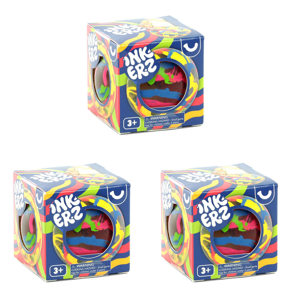 3PK Keycraft Inkerz Ball Kids/Childrens Squishy Toy - Assorted 3y ...
