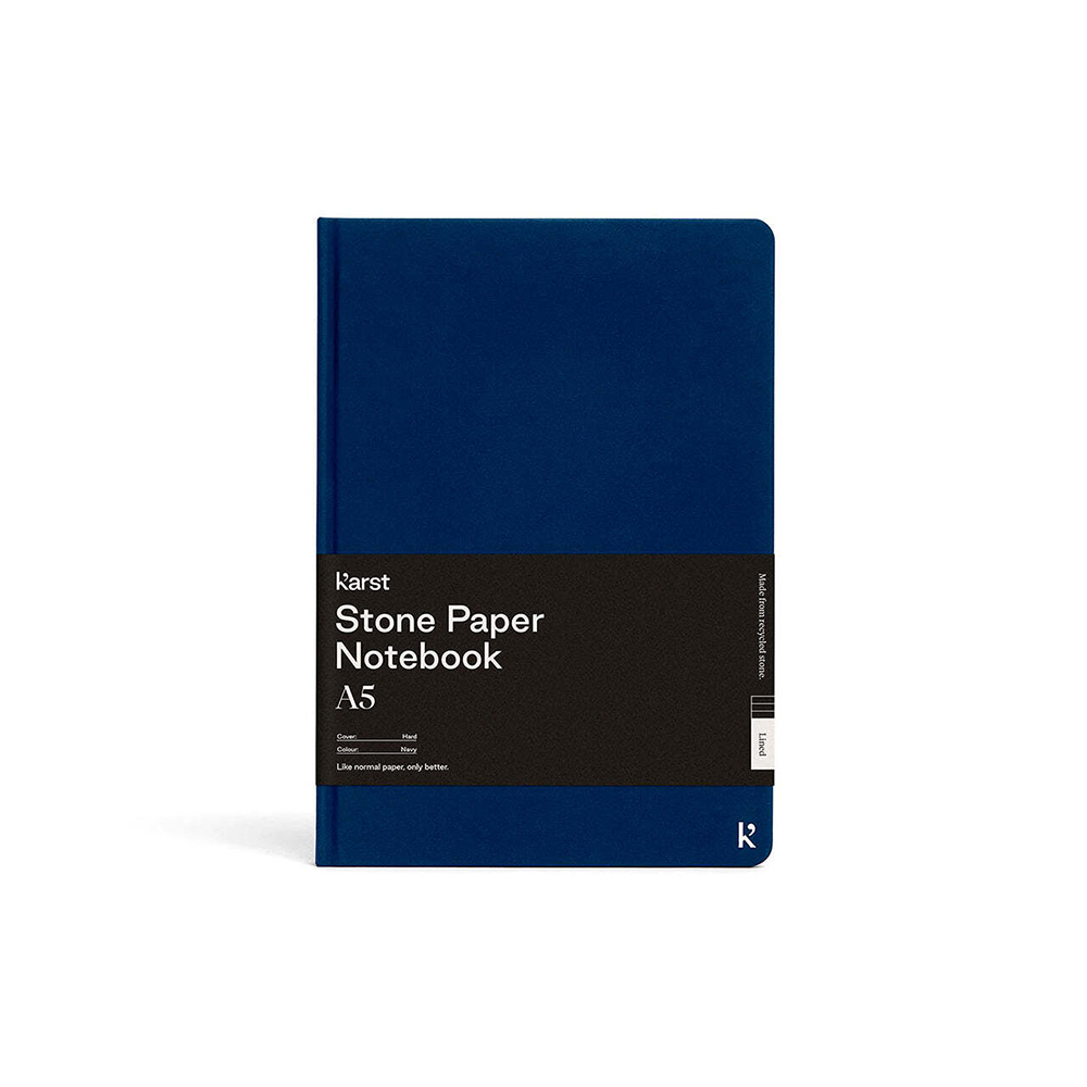 Karst 144-Sheets A5 Stone Paper Hard Cover Grid Notebook Navy - Online ...