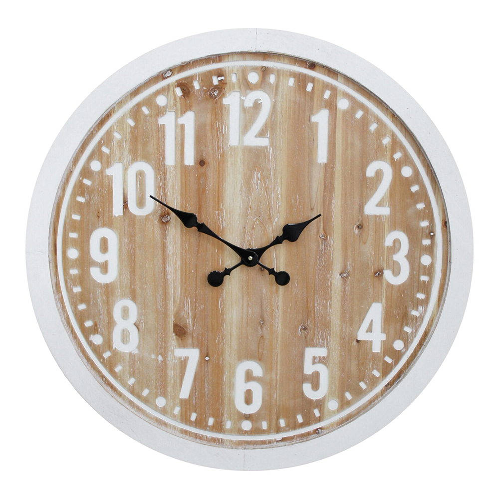 LVD Hamptons MDF 80cm Wall Clock Round Analogue Decor - White - Online ...