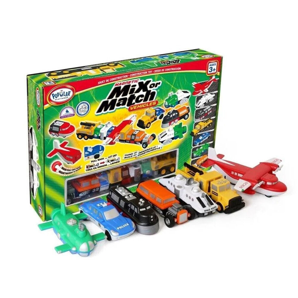 Popular Playthings Magnetic Mix or Match Vehicles Jumbo Set 1 Toy Kids ...