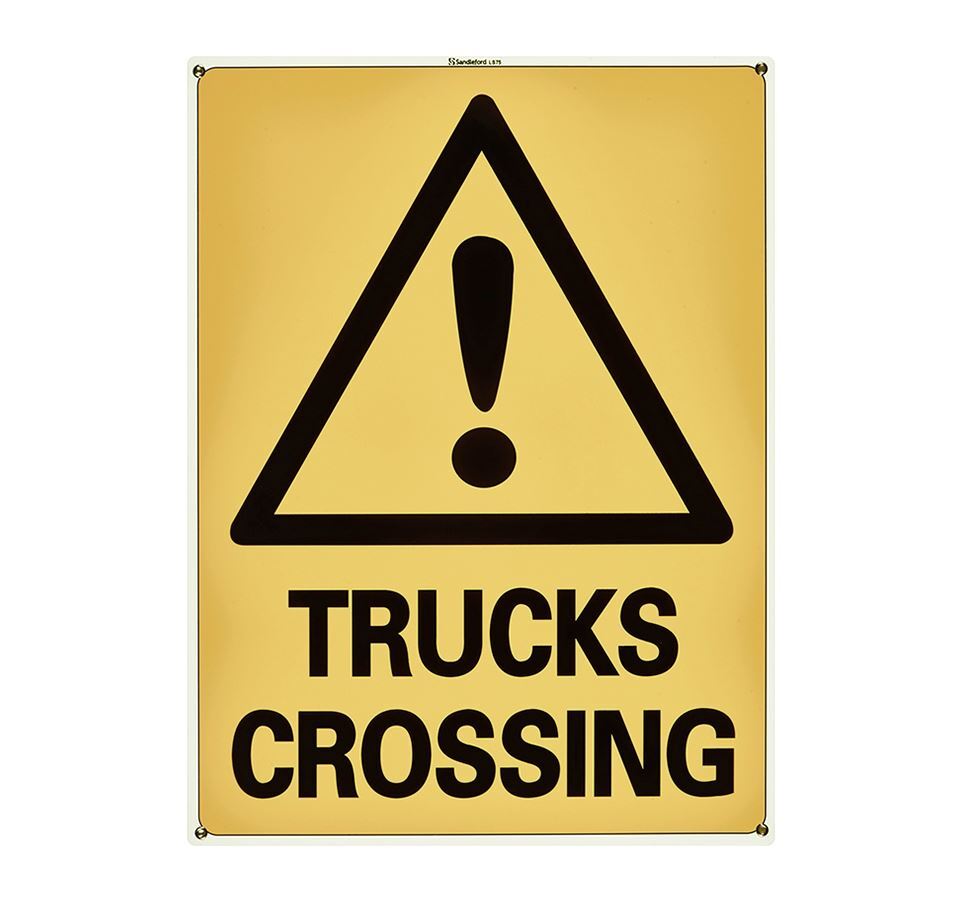 Trucks Crossing Large Sign 450x600x1mm Polypropylene - Online | KG ...