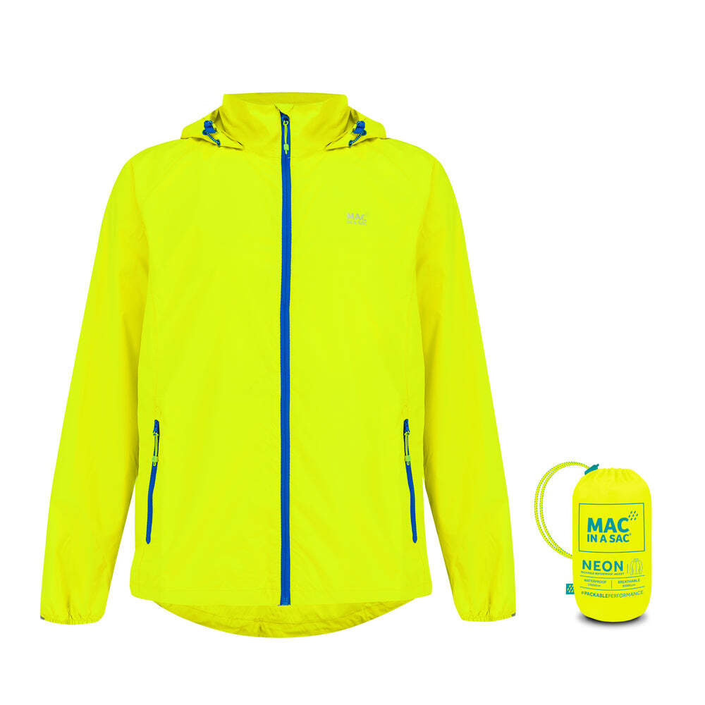 Mac In A Sac Unisex Adults Waterproof Jacket - Neon Yellow - XXL ...
