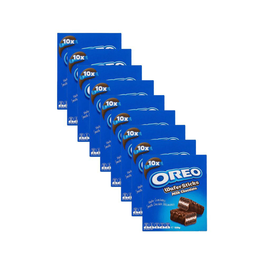 9x 10pc Oreo Milk Chocolate Wafer Stick Cookies 128g Confectionery ...