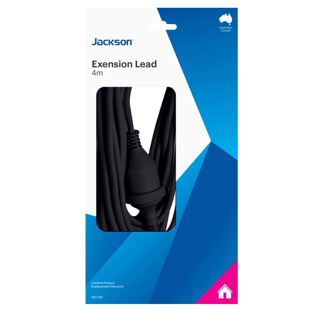 Jackson 4m Power Extension Lead AU/NZ Cable Cord - Black - Online | KG ...