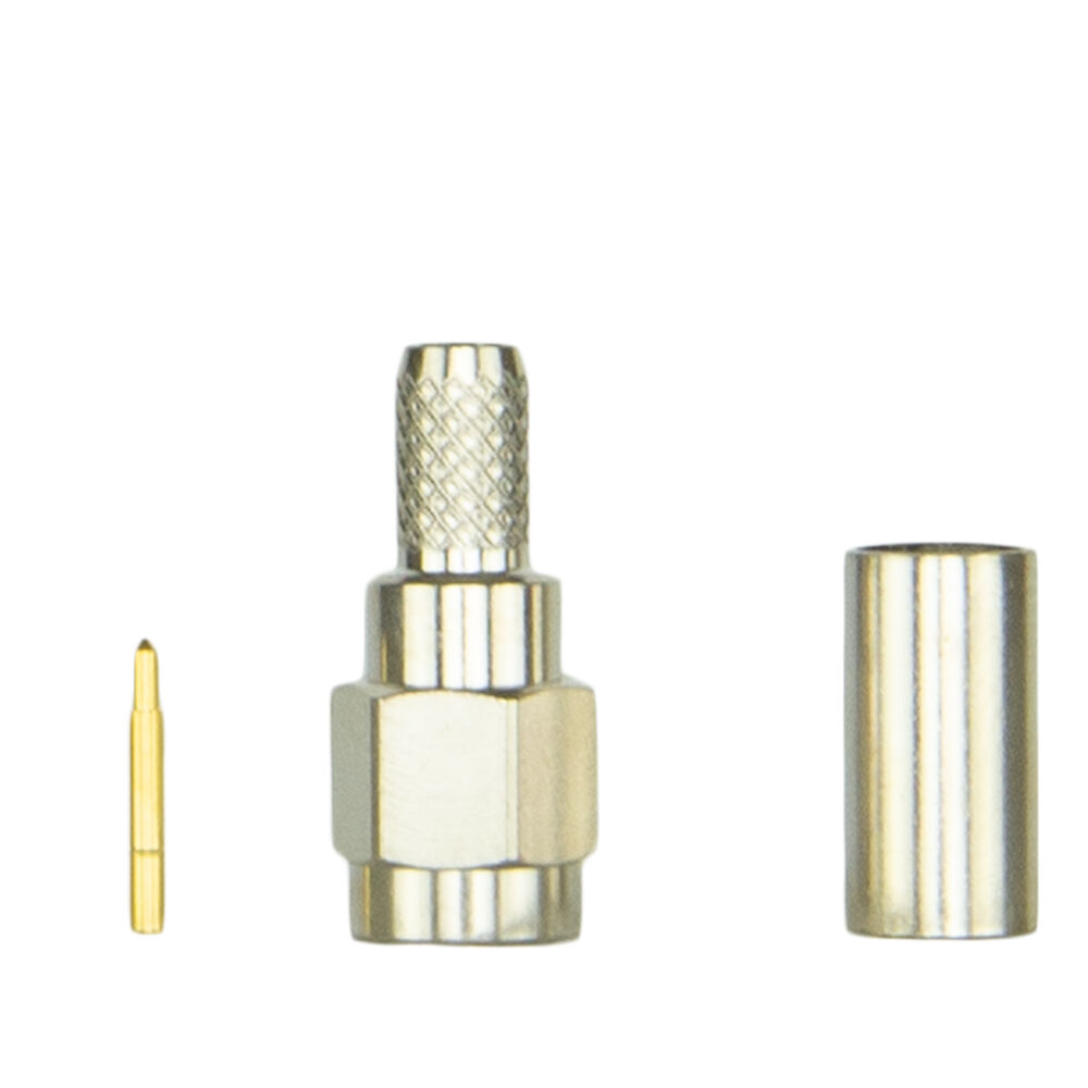 GME SMA Male Crimp Style Connector Plug Compatible w/ RG58U Cables ...