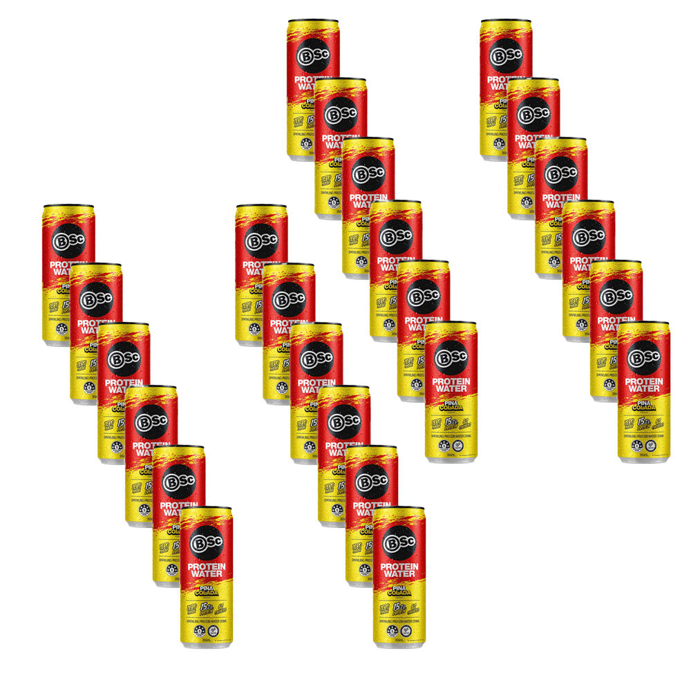2x 12PK BSc 15g Protein Sparkling Water Can Post Workout 355ml Pina ...
