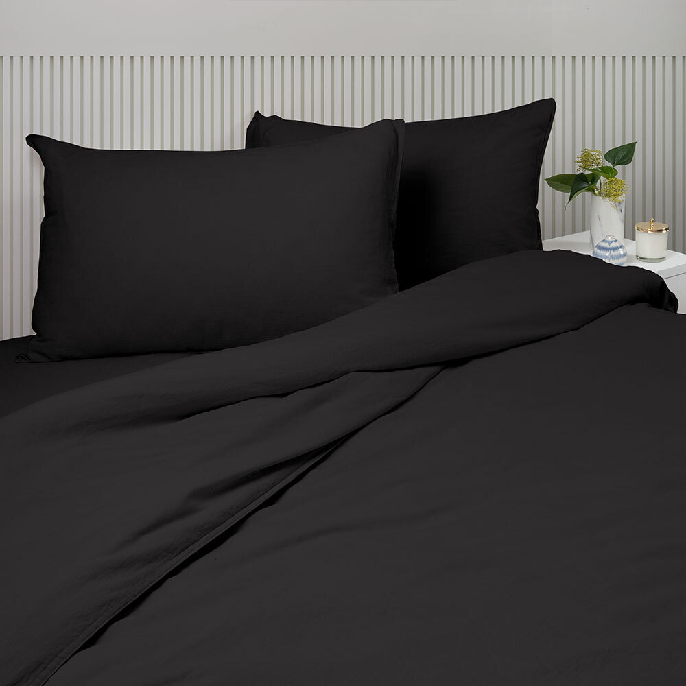 Sheraton Luxury Maison Queen Bed Cotton Linen Quilt Cover Set Charcoal ...