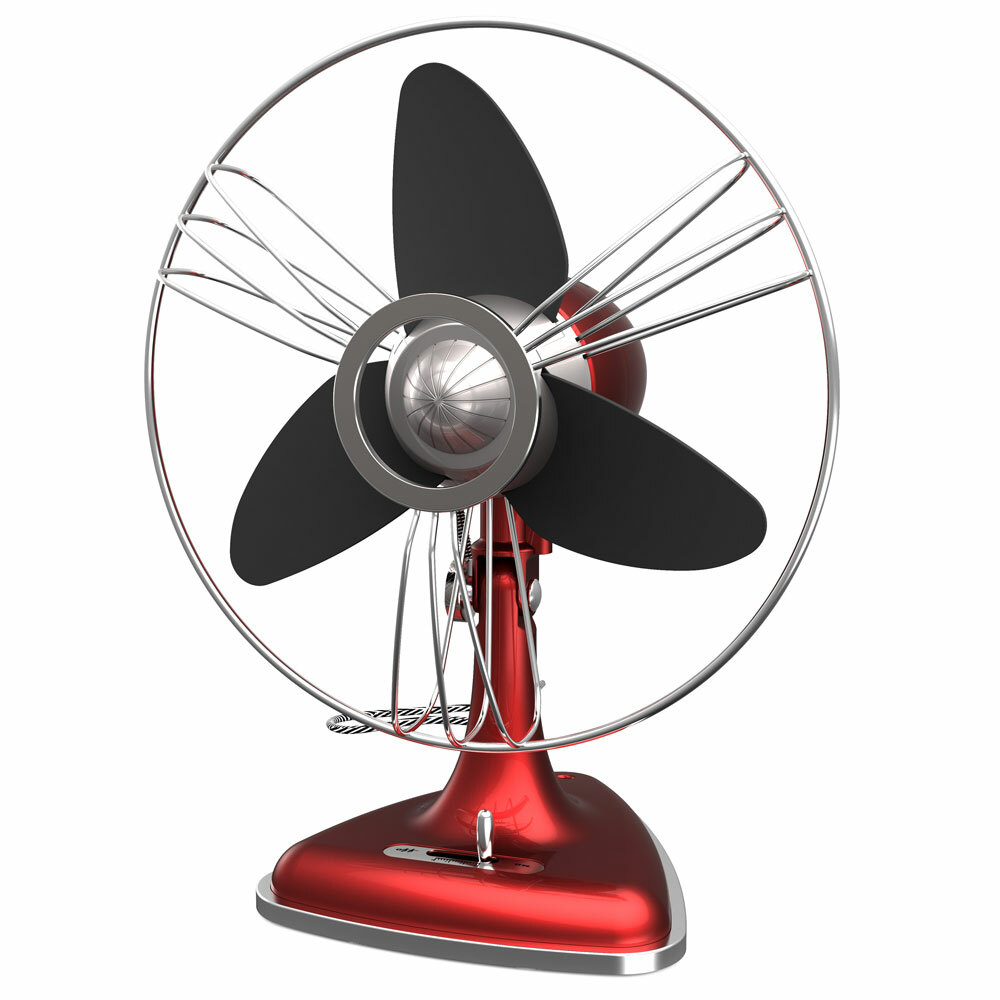 Swan 30cm Retro Desk Fan w/ EVA Blades - Red - Online | KG Electronic