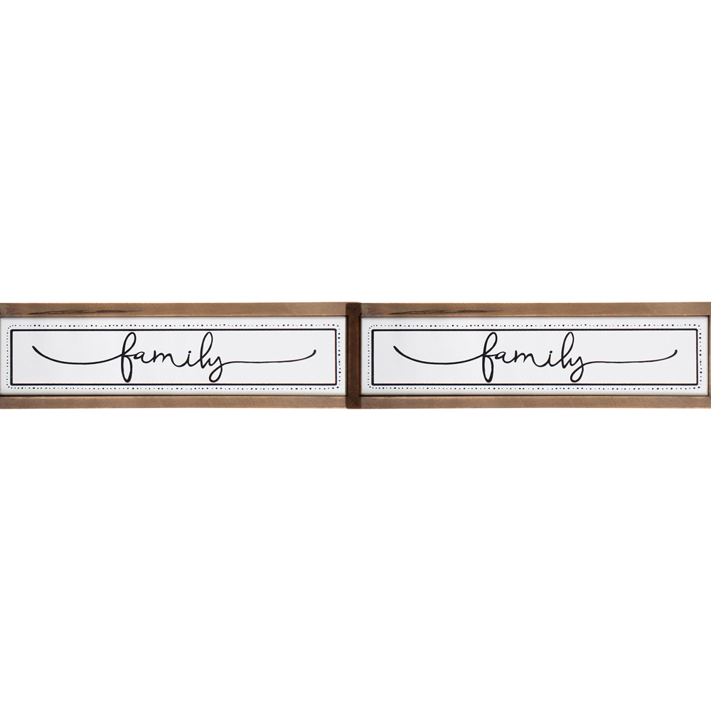 2PK LVD Wood/MDF 30cm Family Sign Home Decorative Rectangular Plaque ...